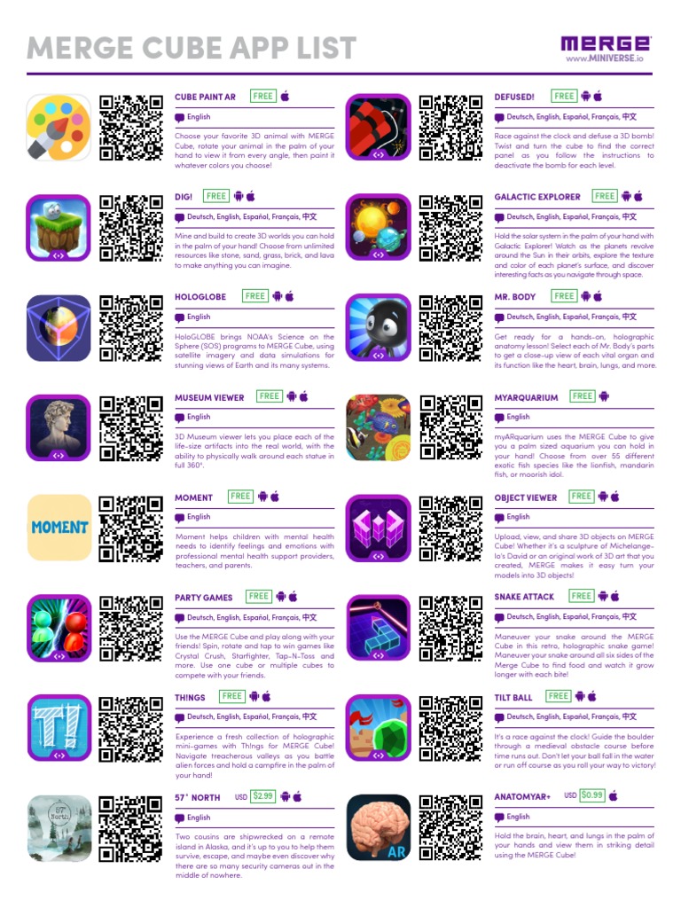 Cube App List QR Codes | PDF