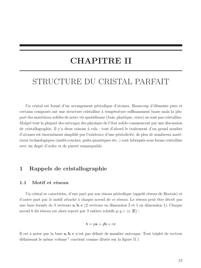 Physique Du Solide Barreteau Chapitre2 | PDF