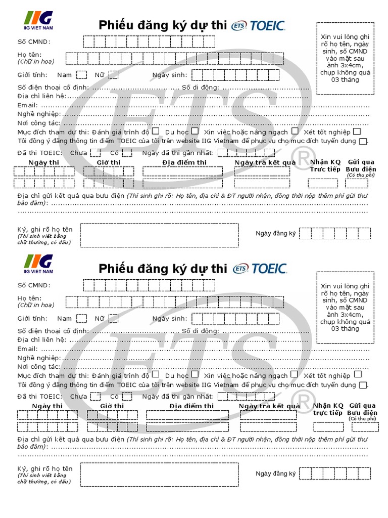 Form TOEIC Online | PDF
