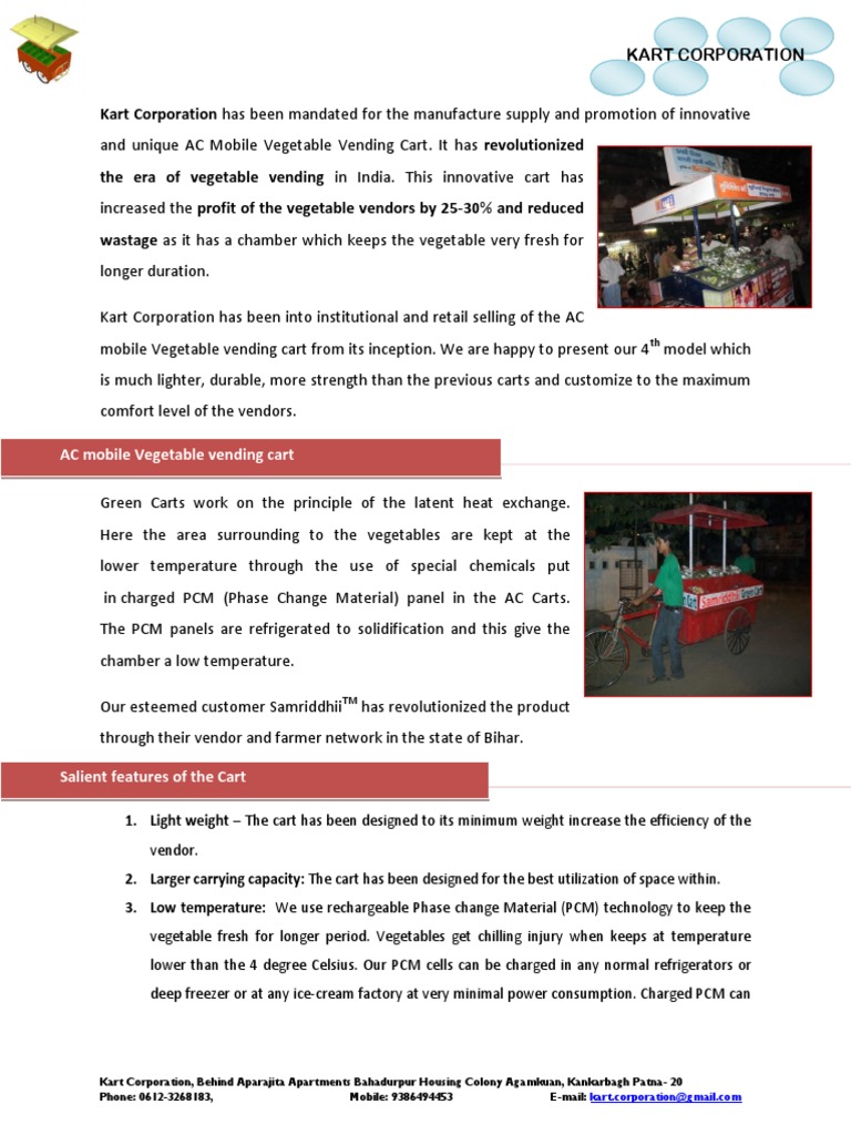 Innovative AC Vegetable Vending Cart | PDF | Technology & Engineering