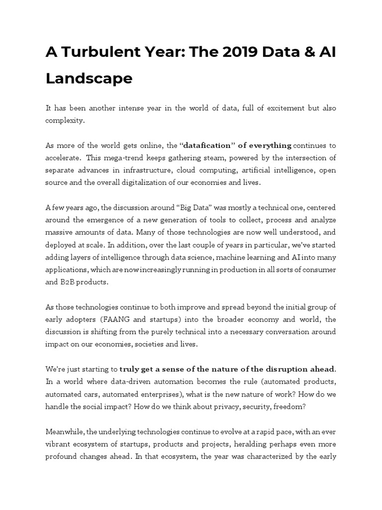Data & AI Landscape - Matt Turck | PDF