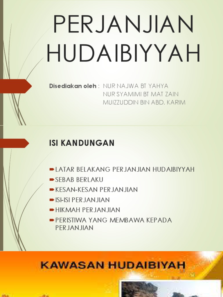 Perjanjian Hudaibiyah: Latar Belakang dan Isi | PDF