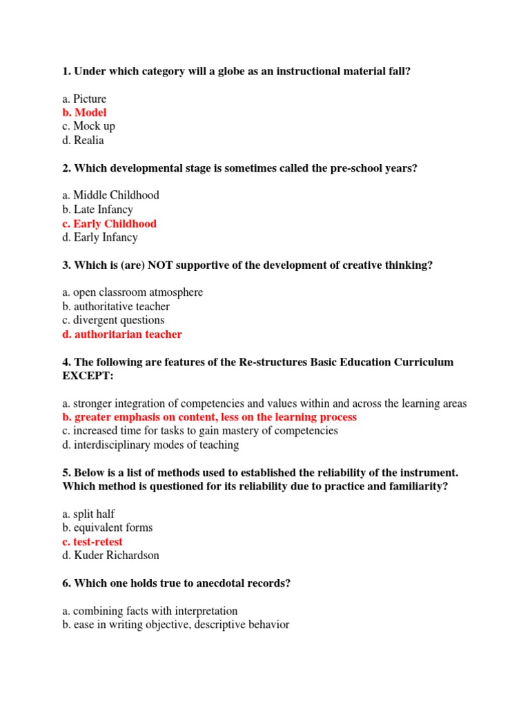 LET Reviewer Drills for Educators 2024 | PDF