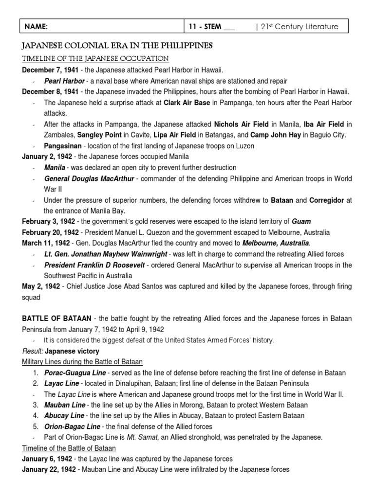 Japanese Colonial Era in The Philippines | PDF
