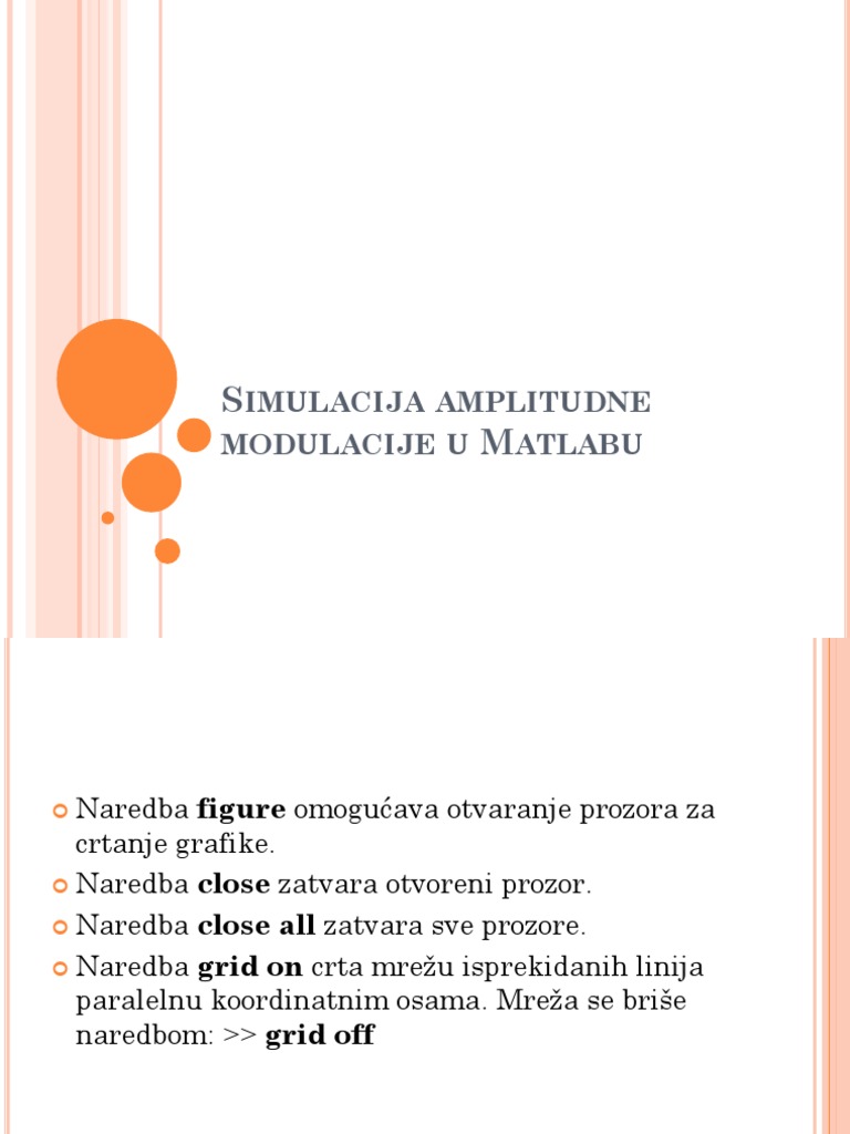 Simulacija Amplitudne Modulacije U Matlabu | PDF
