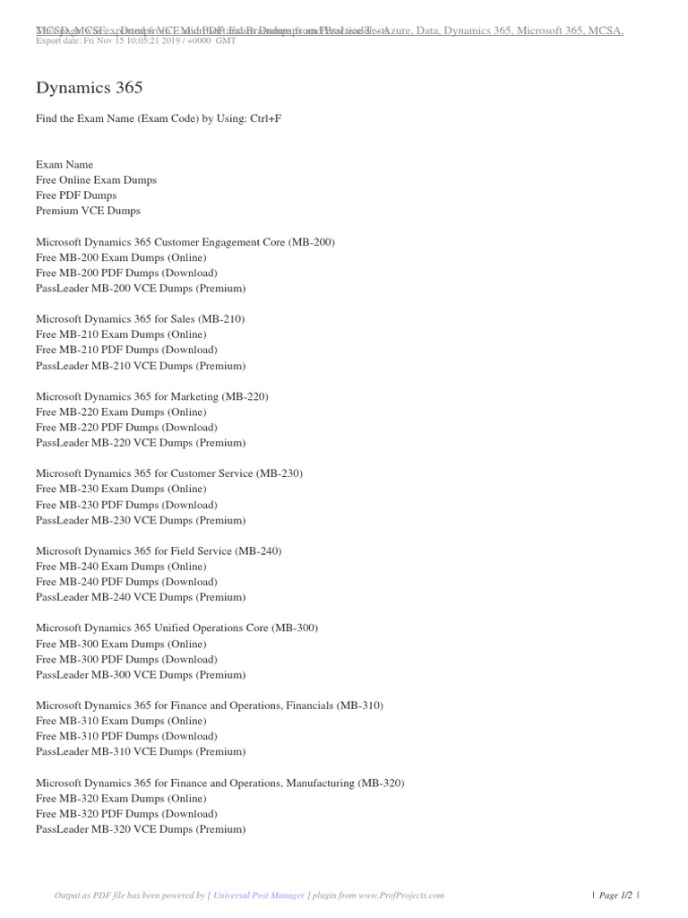Dynamics 365 Certification Exam Resources: Free Dumps and Premium ...