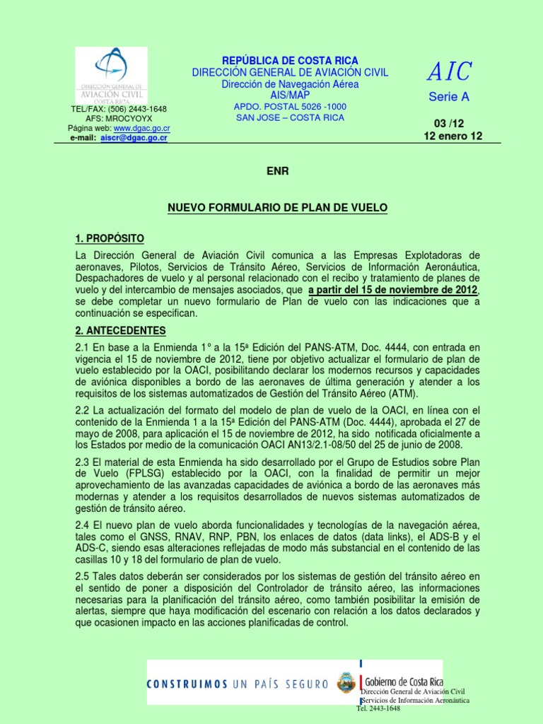 Plan de Vuelo | PDF