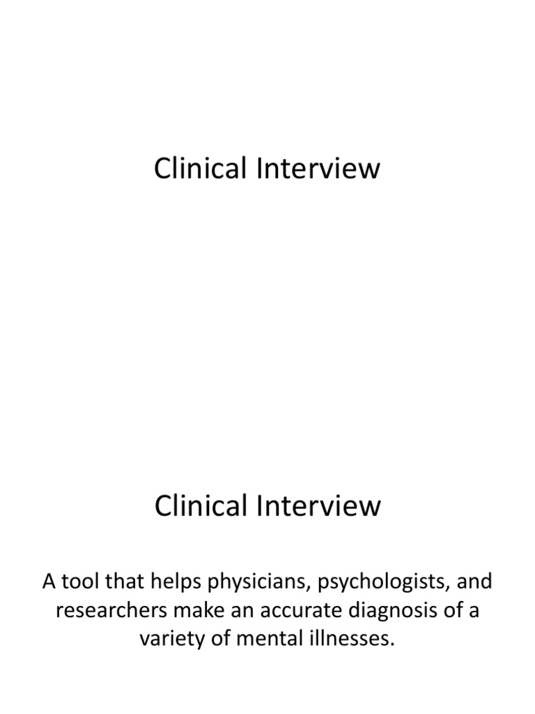 Clinical Interview | PDF | Self-Improvement | Science & Mathematics