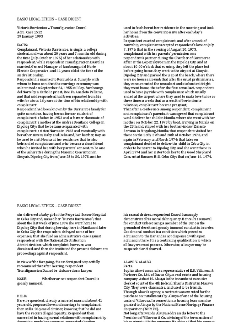 Case Digest Basic Legal Ethics | PDF