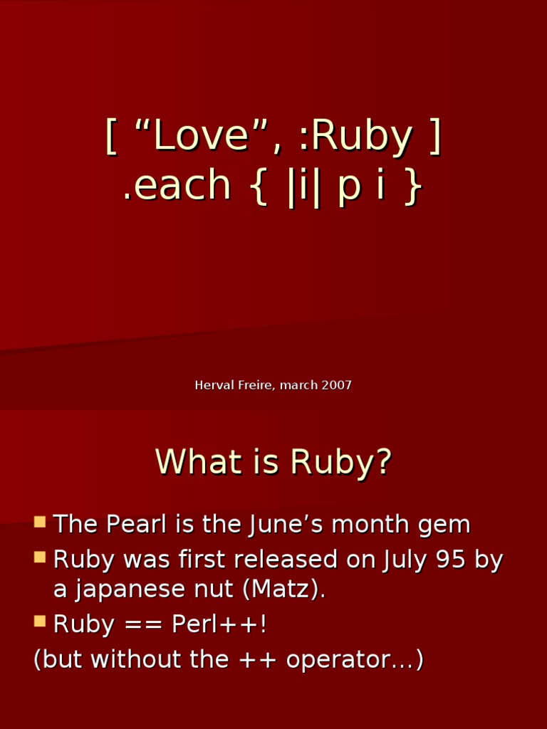 Introduction to Ruby Programming | PDF | Ruby (Programming Language ...