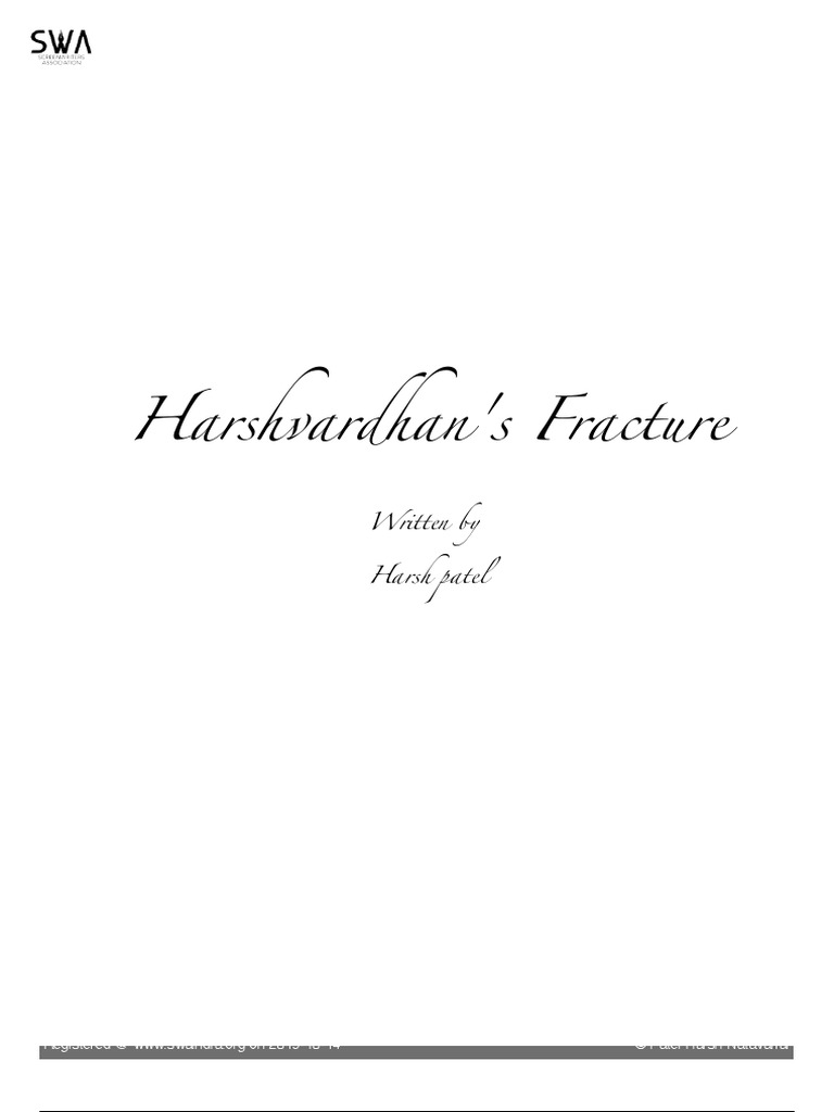 Harshvardhan's Fracture / Hindi Movie Script / Action - Drama | PDF