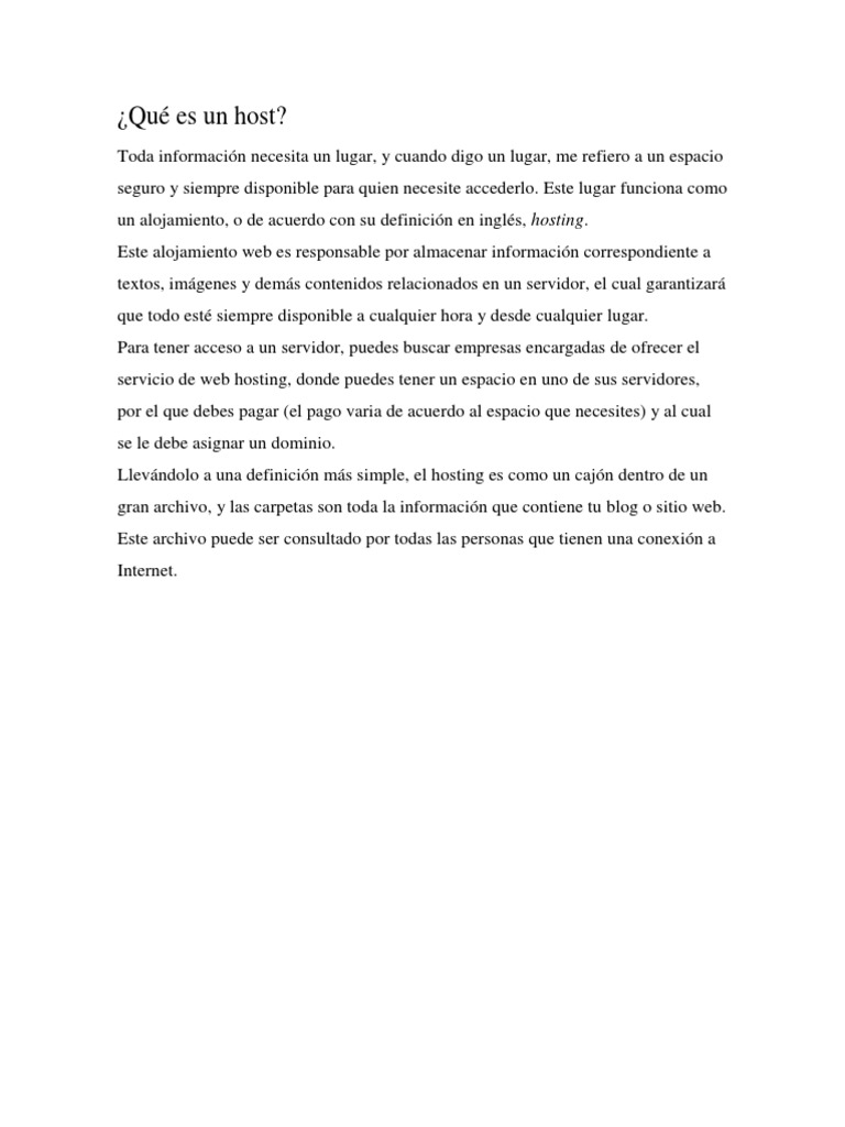 Qué Es Un Host | PDF