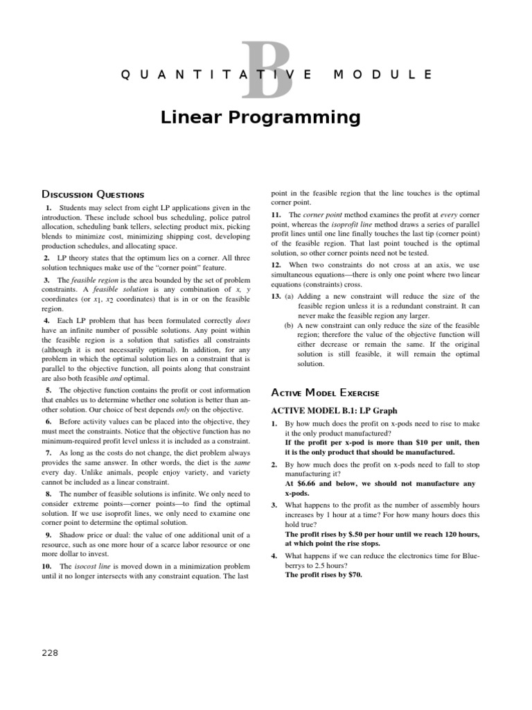 Mod Bsoln | PDF | Mathematical Optimization | Linear Programming