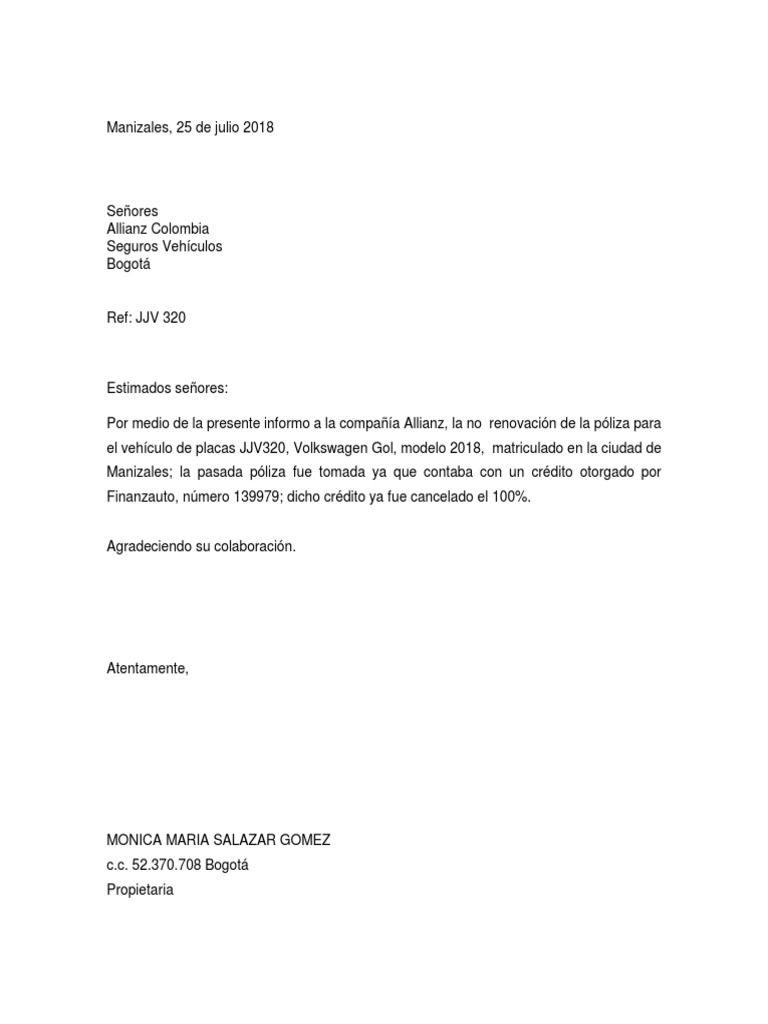 Carta Allianz | PDF
