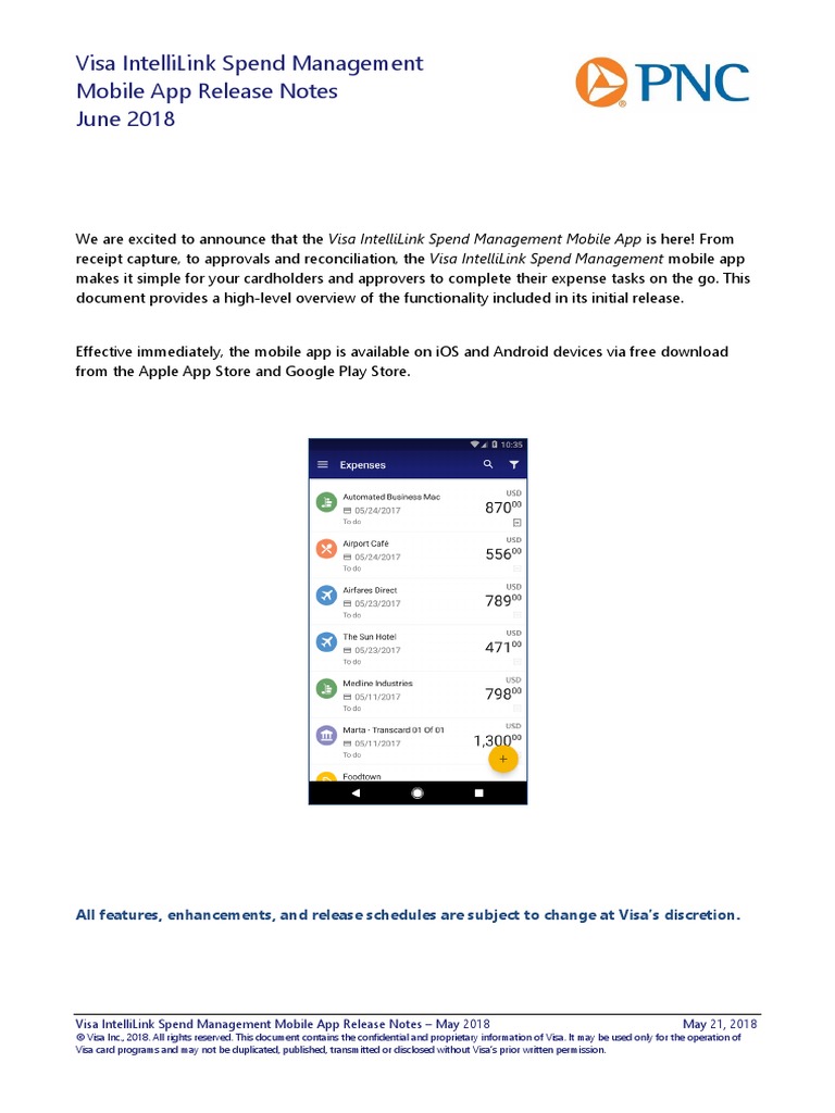 Visa IntelliLink Spend Management-Mobile App | PDF