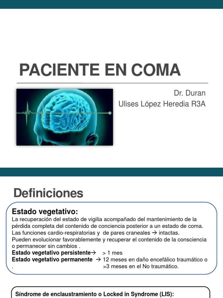 Coma: Definiciones y Etiología | PDF