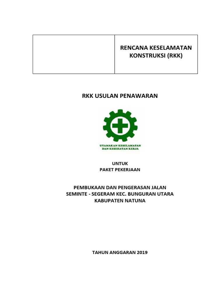 Rencana Keselamatan Konstruksi RKK TUNAS | PDF