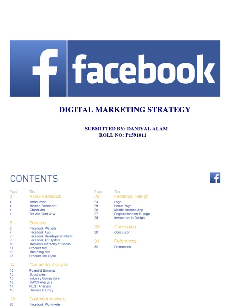 Facebook Digital Marketing Strategy | PDF