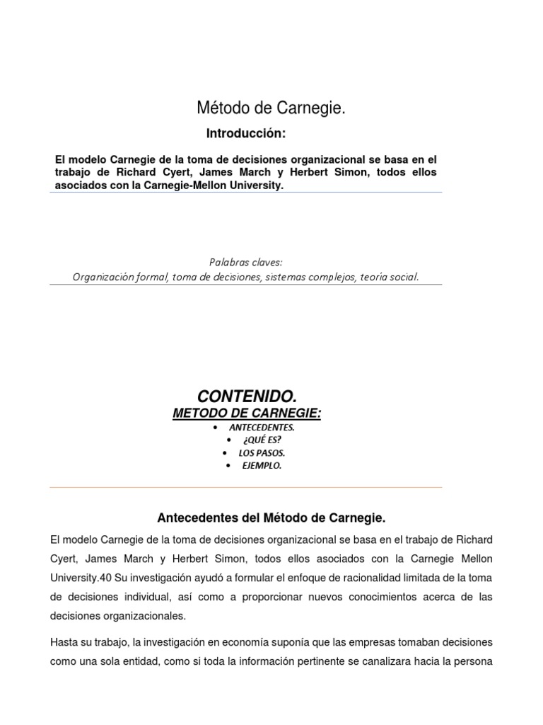 Metodo de Carnegie SA | PDF