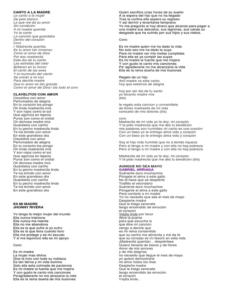 Canto A La Madre Pdf