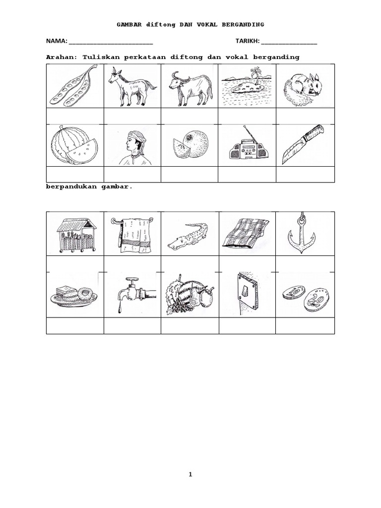 Gambar Diftong & Vokal Berganding | PDF