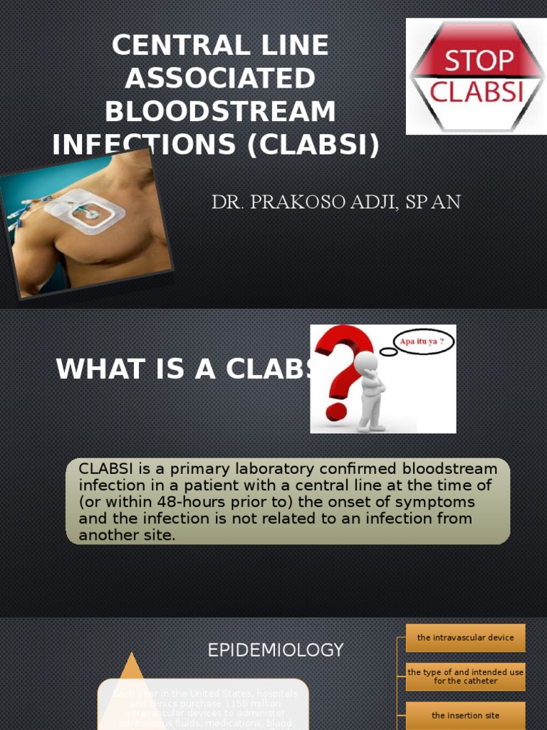 Central Line Associated Bloodstream Infections (CLABSI) | PDF ...