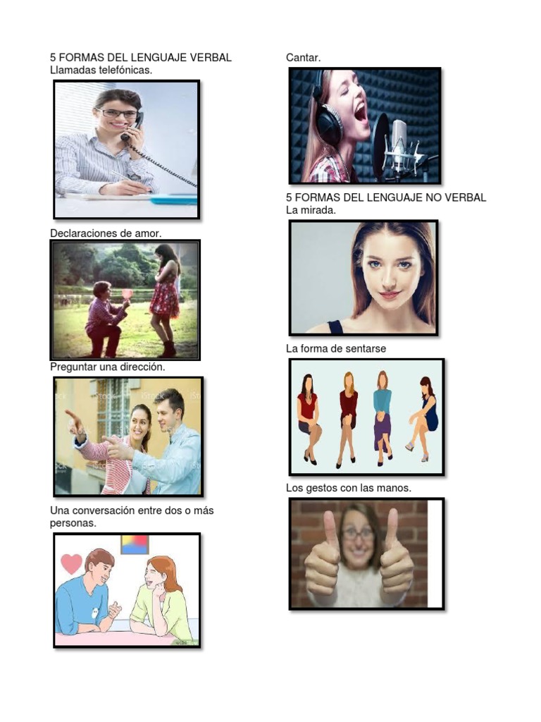 5 Formas De Lenguaje Verbal Y No Verbal Pdf