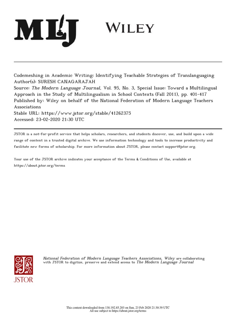 Codemeshing in Academic Writing | PDF