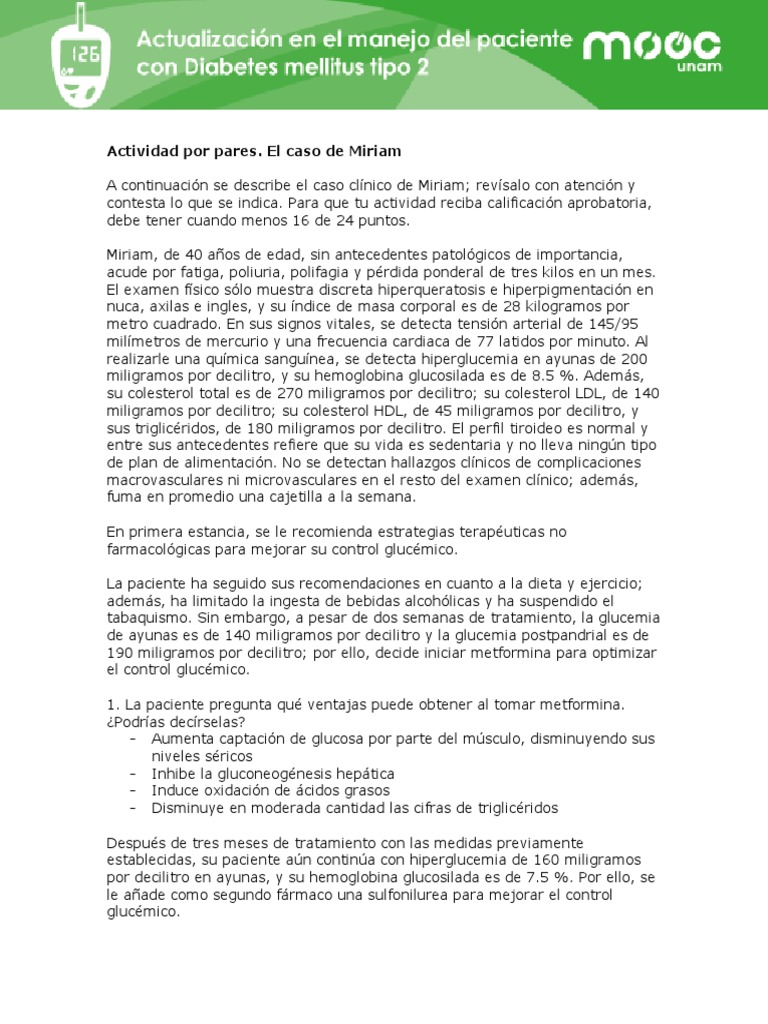 Tarea DM2 - Sem2 | PDF | Hipoglucemia | Medicina CLINICA