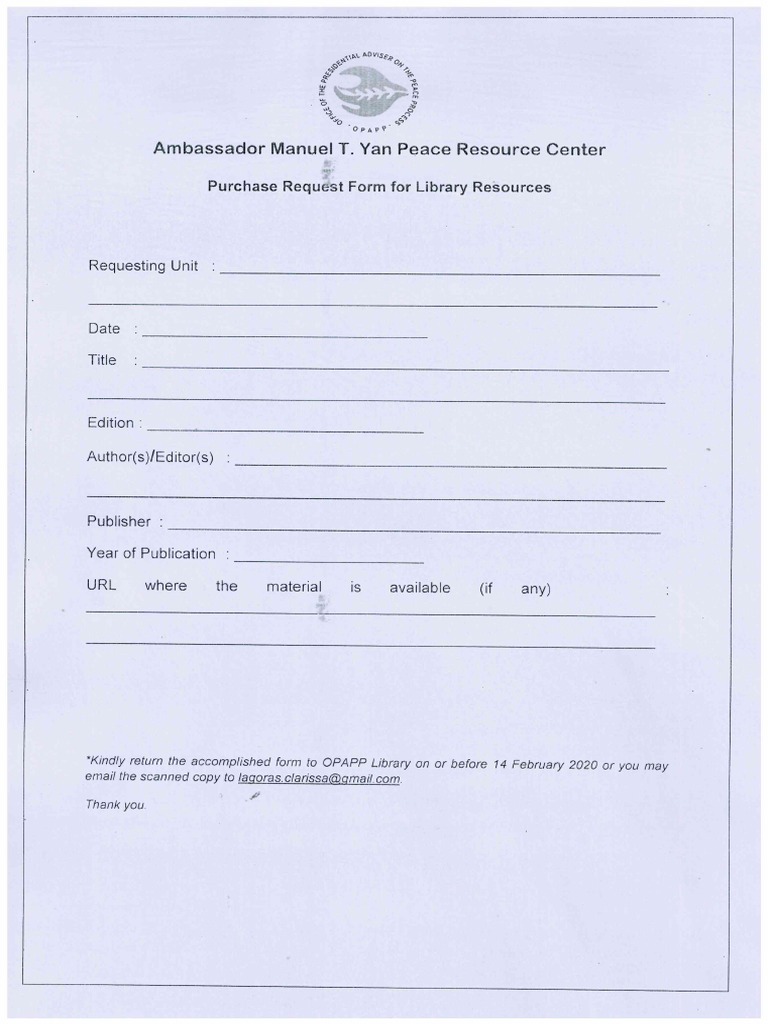 Library Book Acquisition Form PDF | PDF