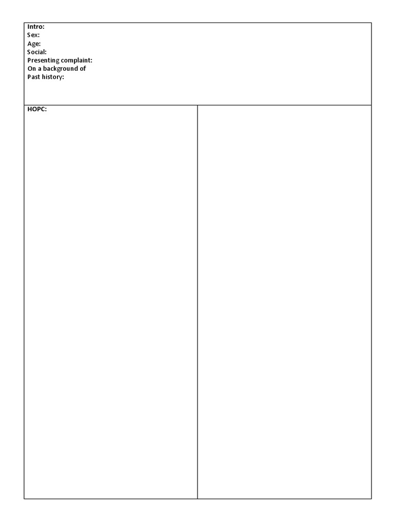 Long Case TEMPLATE | PDF