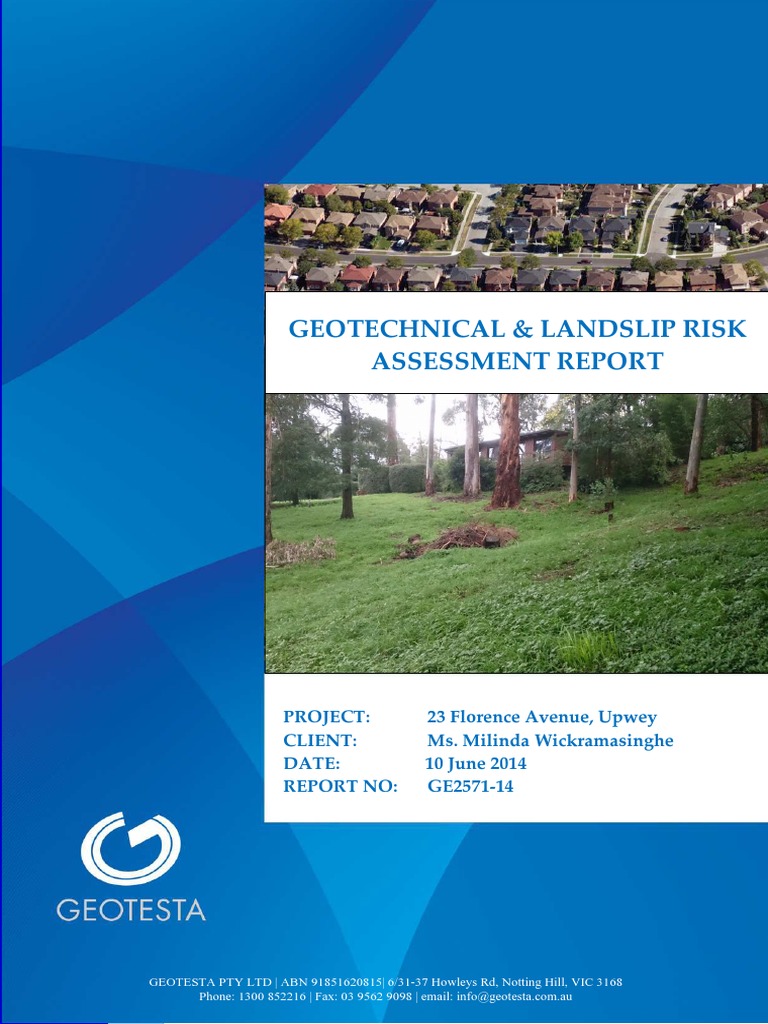 Geotech Report-Landslide PDF | PDF | Landslide | Geotechnical Engineering
