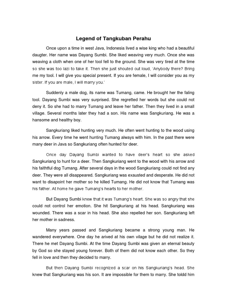 Legend of Tangkuban Perahu | PDF