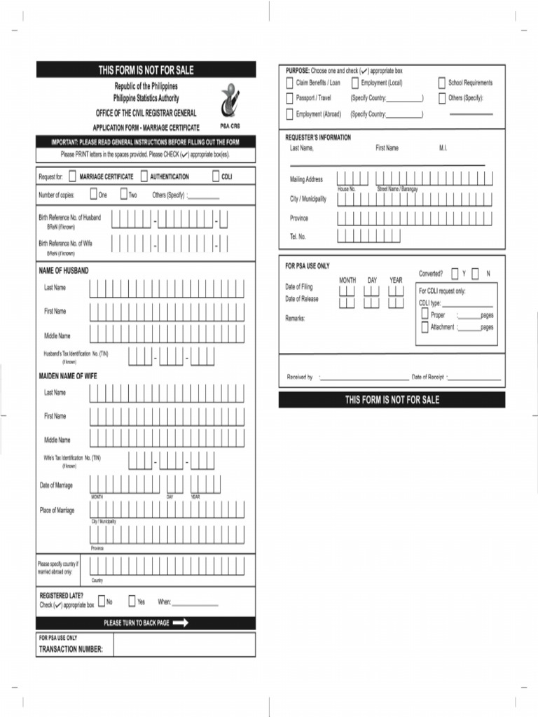 Marriage Application Form PDF | PDF