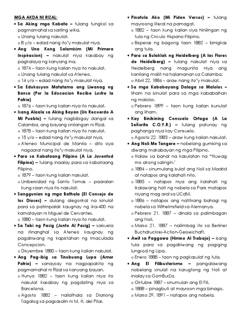 Akda Jose Rizal | PDF