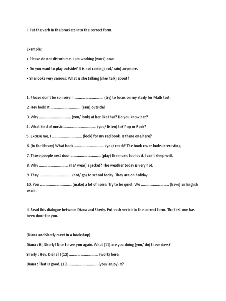 Soal PRESENT CONTINUOUS TENSE | PDF