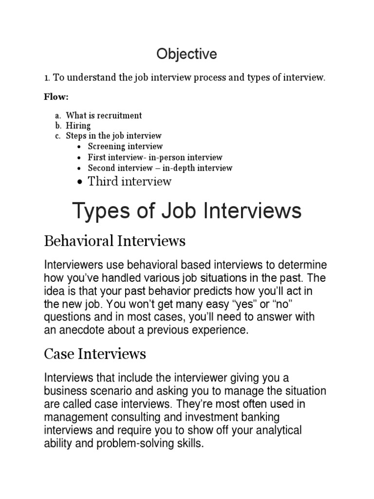 Types of Interview | PDF | Interview | Job Interview