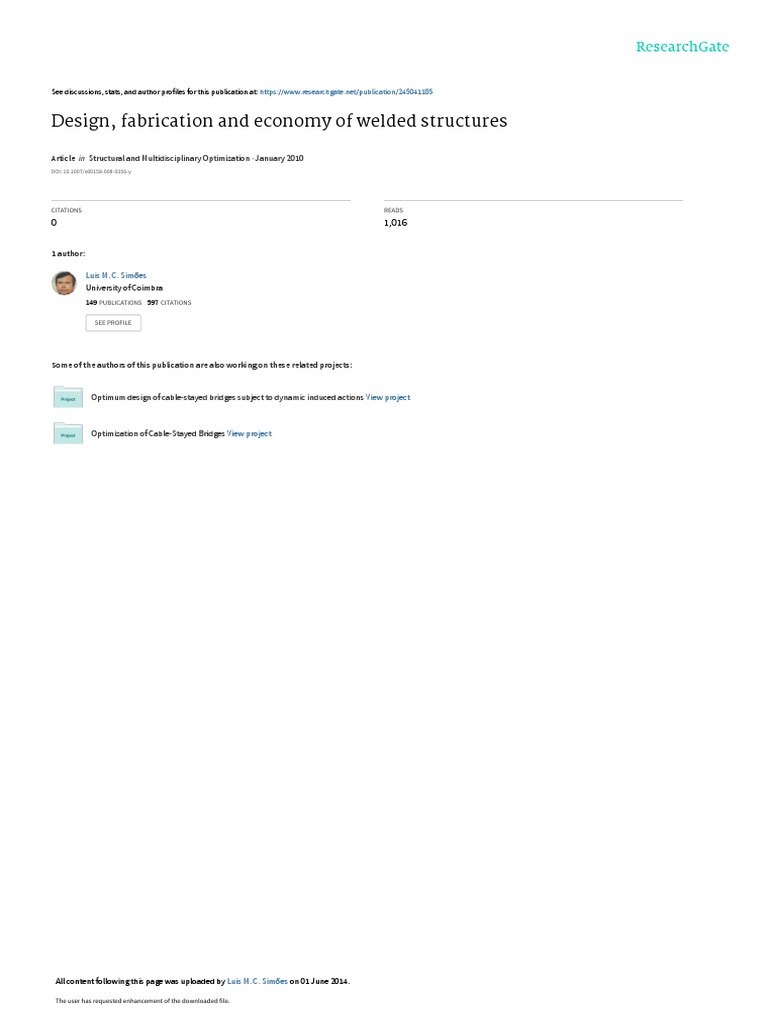 Design Fabrication and Economy of Welded Structure PDF | PDF | Welding ...