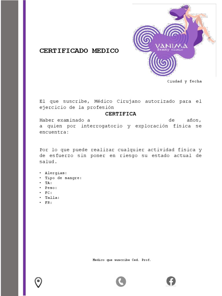Formato Certificado Medico | PDF