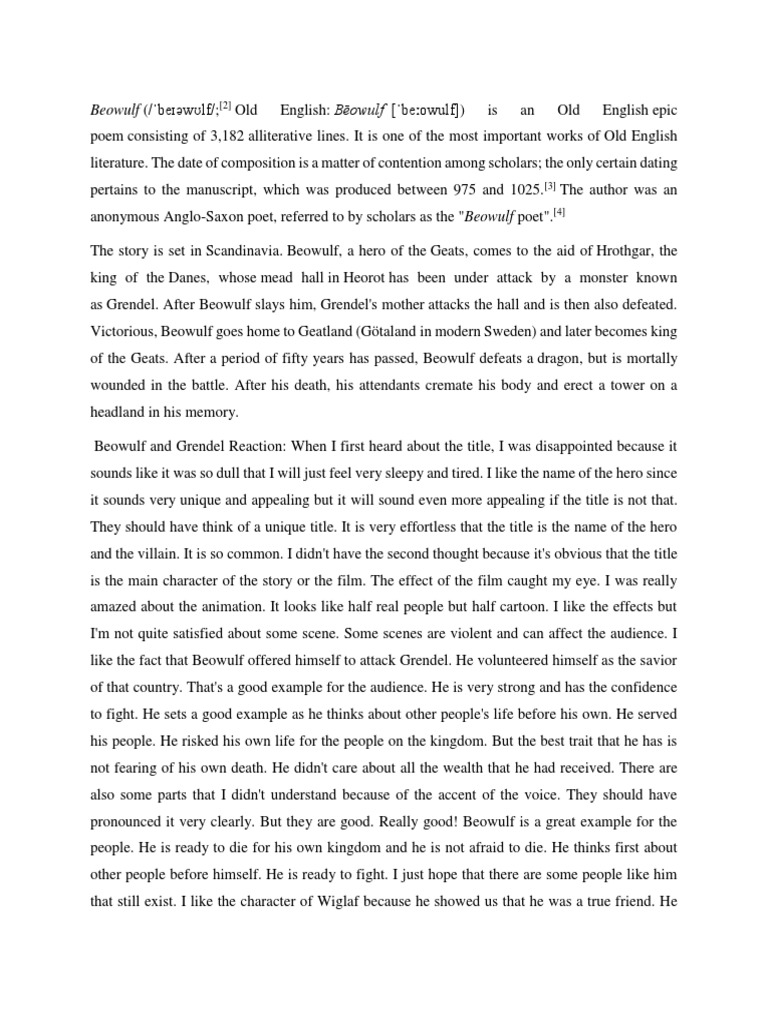 Beowulf | PDF | English Folklore | Beowulf