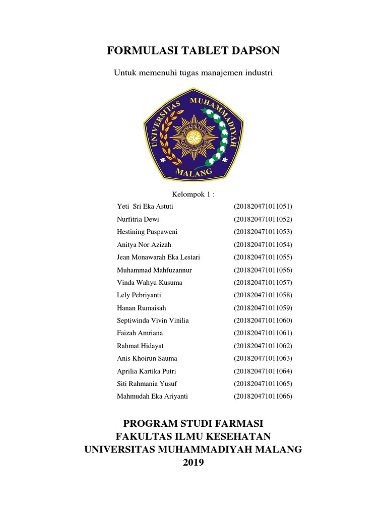 Kel 1 - Tablet Dapson | PDF