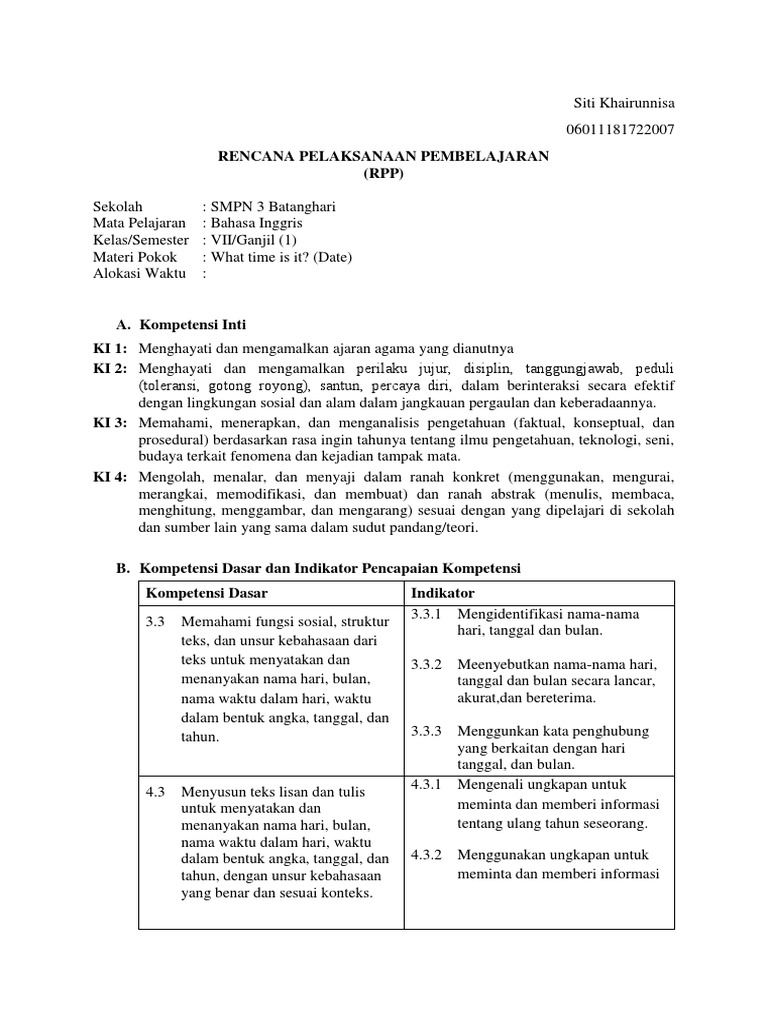 Contoh RPP Micro Teaching | PDF