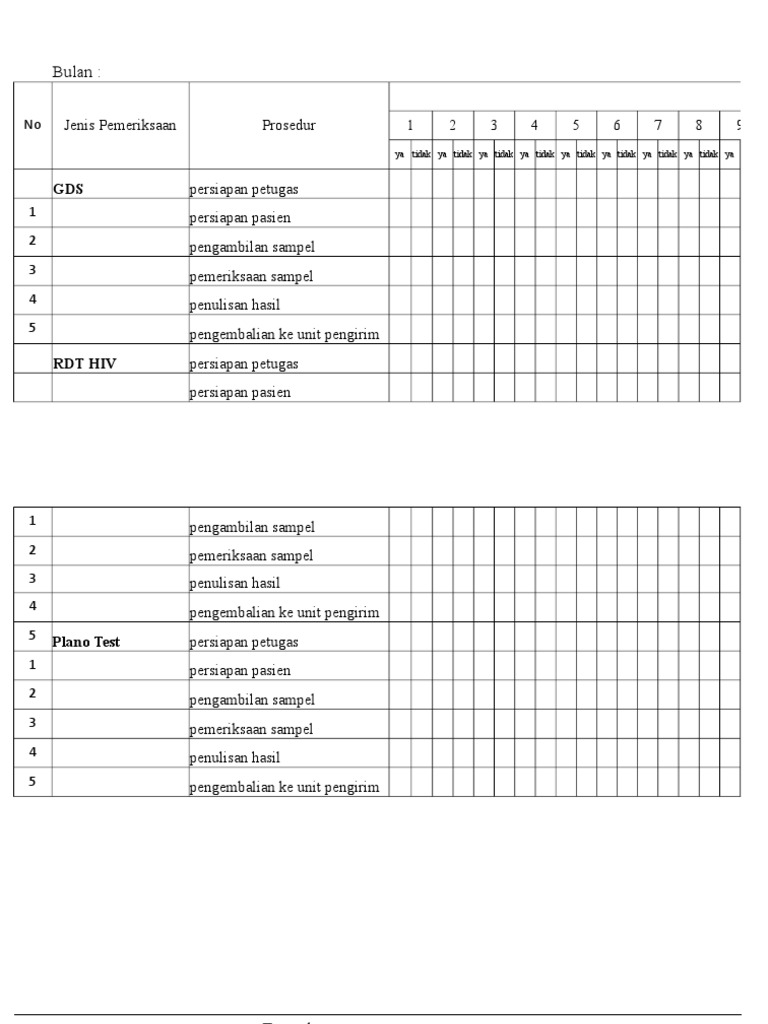 Monitoring Pemantauan Pmi Lab | PDF