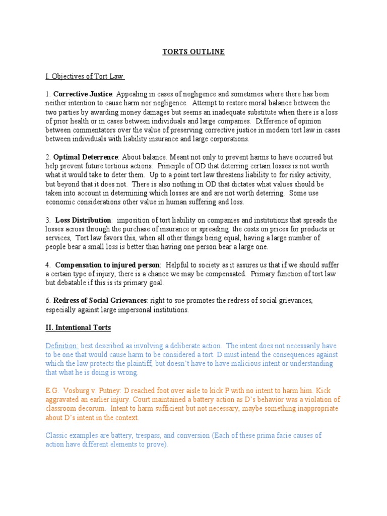 Torts Outline | PDF