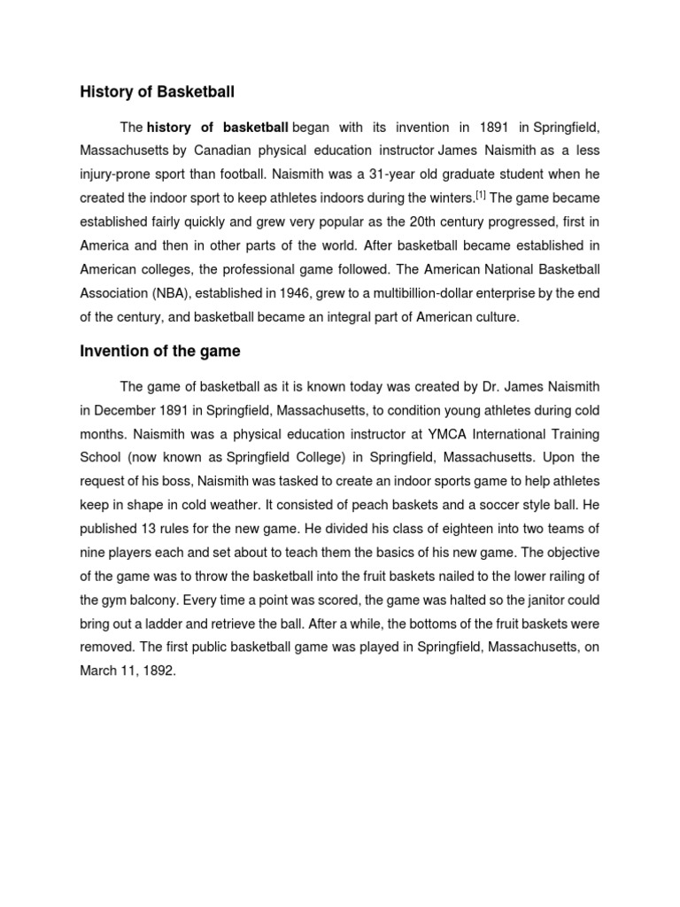 History of Basketball | PDF | Referee | Ball Games