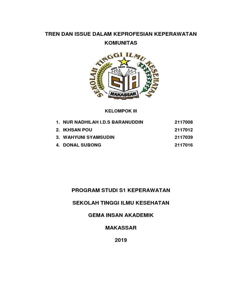 Tren Dan Issue Dalam Keprofesian Keperawatan Komunitas | PDF