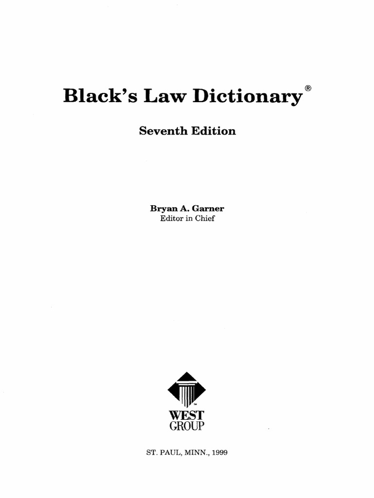 Black's Law Dictionary 7th Edition | PDF