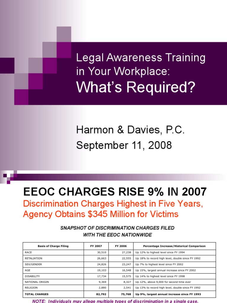 Legal Awareness Training in Your Workplace:: What's Required? | PDF ...