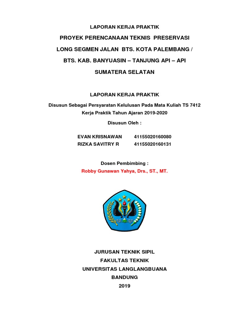 Preservasi Jalan BTS Palembang-Banyuasin | PDF