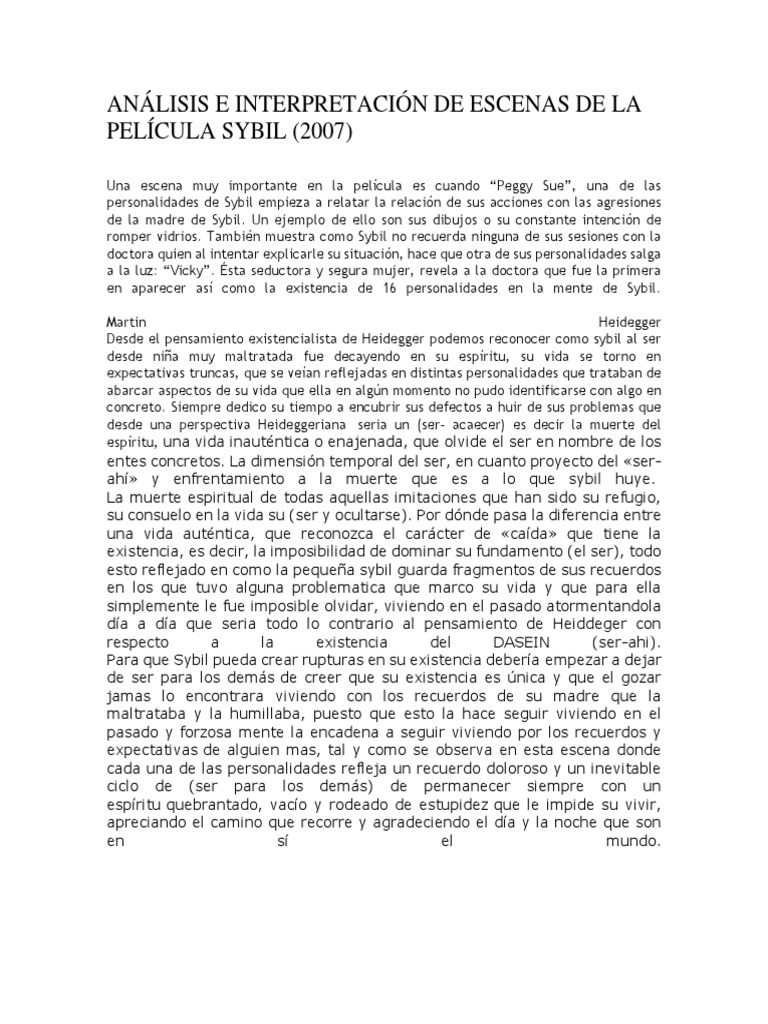 Análisis e Interpretación de Escenas de La Película Sybil | PDF